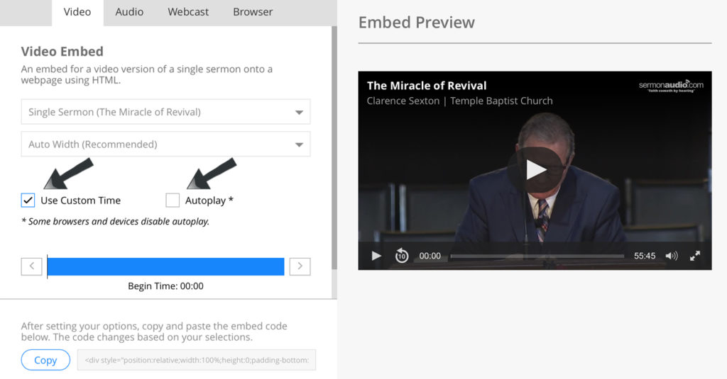 Embed a Single Sermon (Audio/Video) | SermonAudio Tips