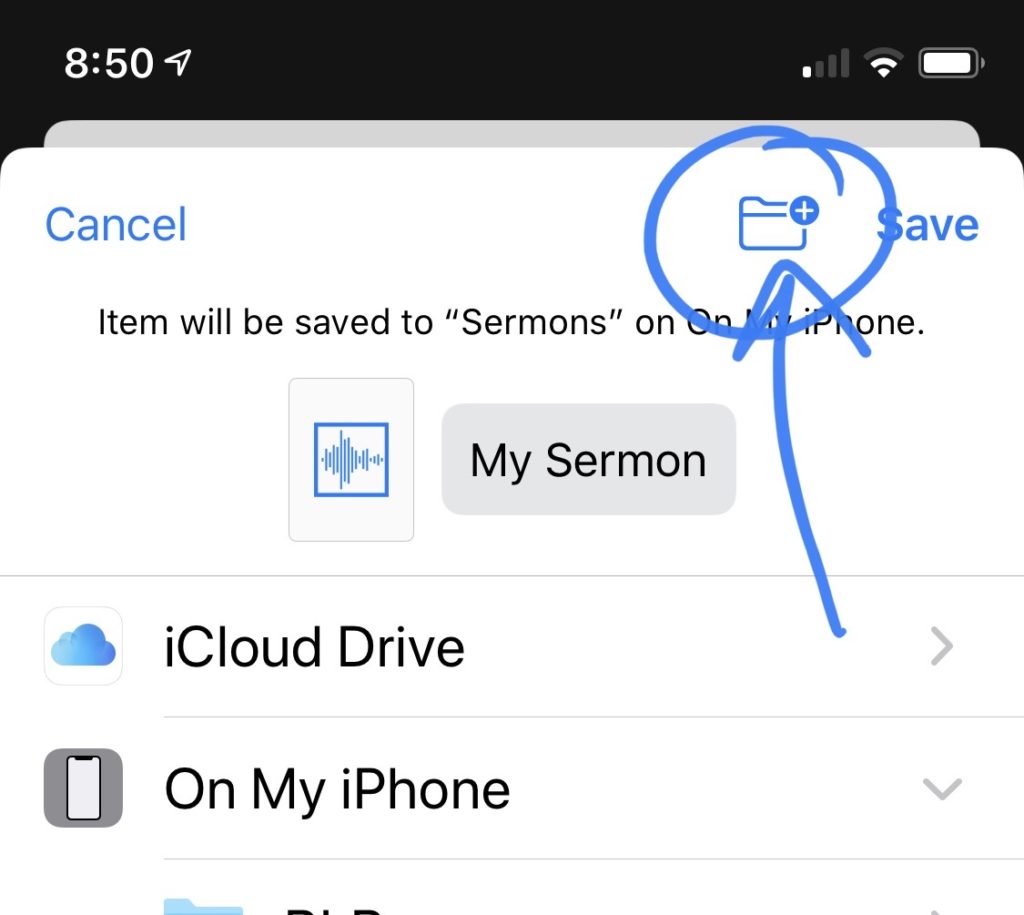 Recording and publishing a sermon using iOS built-in Voice Memos app ...